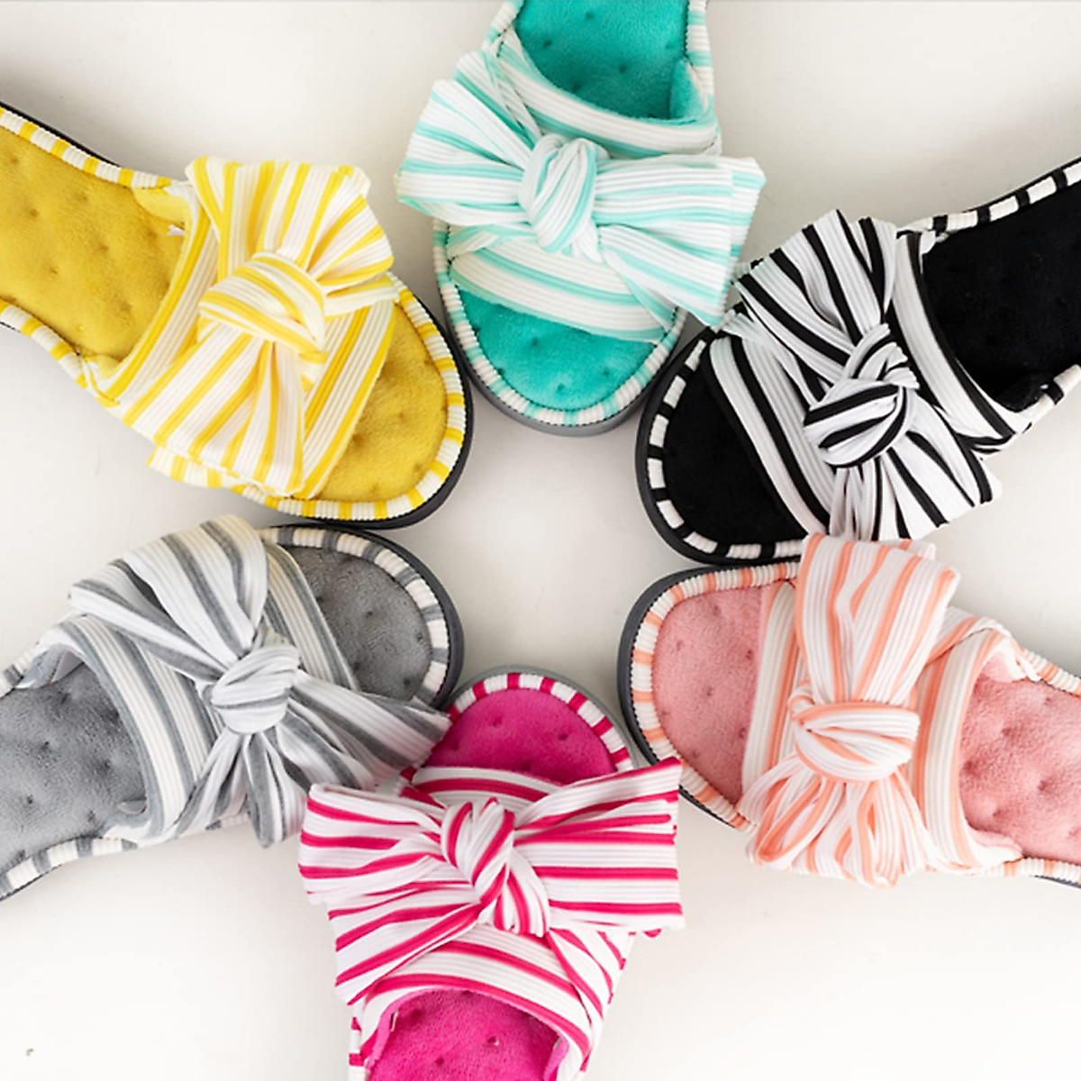 ULTRAIDEAS Women's Eurytides Slide Slippers Memory Foam House Shoes, Black, 5-6