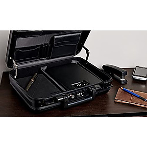 Amazon Basics Portable Security Case Lock Box Safe, Combination Lock, Large, Black