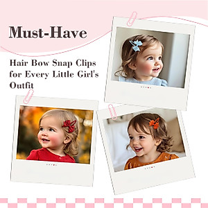 Ruyaa Hair Clips, 40-Pack Premium Quality Lightweight Hair Bows Snap Clips in 20 Colors, Baby Barrettes, Hair Pins, Hair Bows for Pigtails, Children Hair Accessories