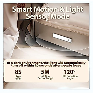 LED Motion Sensor Cabinet Light - Under Cabinet Lights 40 LED Rechargeable Battery Operated Under Counter Closet Lighting,Magnetic Wireless Closet Lights for Wardrobe,Kitchen,Stairs, Hallway (2 Pack)