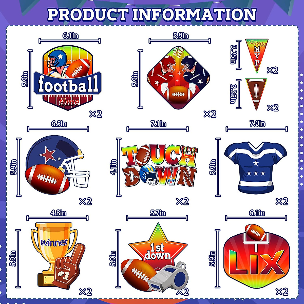 Super Football Party Decorations 2023,40 Pcs Super Football LVII Party Supplies, NO-DIY Football Hanging Swirl, Superfootball Decorations for Party, American Football Swirls for Football Game Day