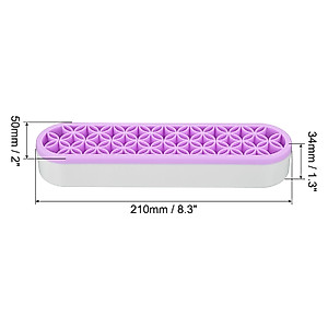 PATIKIL Diamond Painted Pen Holder, Silicone Makeup Brush Holder Multi-Purpose Cosmetic Storage Box Desktop Organizer for Art Craft, Purple