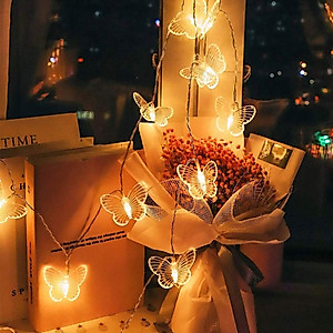 Yehapp 10ft 20 LEDs String Lights Dragonfly Butterfly String Lights Battery Powered for Home Party Garden Decor