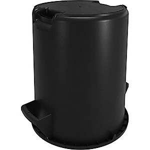 Carlisle FoodService Products Bronco Black 10 Gallon Round Waste Bin Trash Container - 84101003 - Pack of 6
