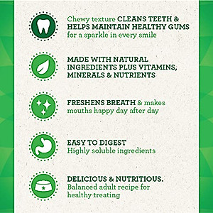 GREENIES Original Petite Natural Dog Dental Care Chews Oral Health Dog Treats, 36 oz. Pack (60 Treats)