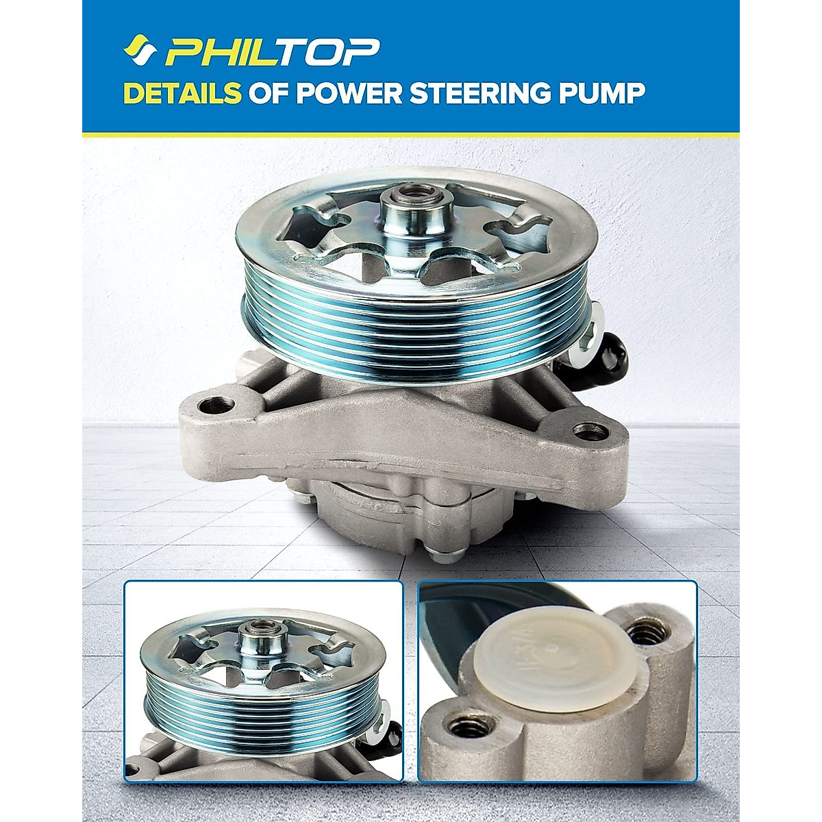 PHILTOP 21-5495 Power Steering Pump Direct Fits Accord 2008-2012, 2.4L, Power Steering Asist 56100R40305, 56100R40325, 56100R40A02, 56100R40A03
