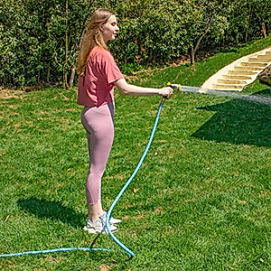 Fevone Garden Hose 12 ft, Drinking Water Safe, Flexible and Lightweight - Kink Free, Easy to Coil, Strain Relief Ends, 3/4" Solid Brass Fittings - No Leak, 5/8" ID, RV Water Hose