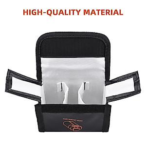 HeiyRC Lipo Battery Safe Bag for DJI Mini 4K/Mini 2/Mini 2 SE/Mini SE/Mavic Mini Batteries Protection Storage Case Fireproof Explosion-proof Pouch Accessories