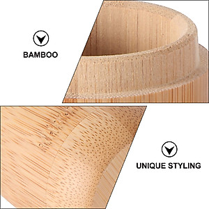 DOITOOL Bamboo Toothpick Dispenser Toothpick Boxes Decorative Toothpick Jar Fruit Picks Cotton Swabs Container for Home Restaurant Hotel Random