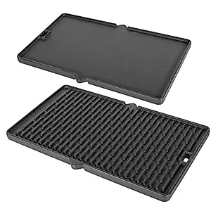 BBQ Future 7404 Reversible Cast Iron Griddle for Weber Griddle Insert Summit 400/600 Series Gas Grill Summit E670 E450 S470 E450, Grill Accessories for Weber Summit Gold, Black