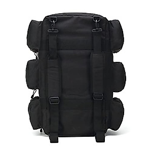 Sparklekle Military Duffel Bag 50L Gym Bag for Men Convertible Weekend Backpack for Sports Travel Camping (Black)