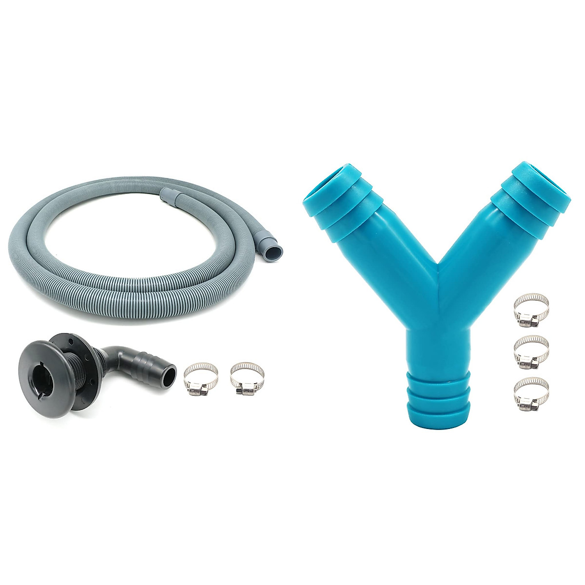 Marine Bilge Pump Hose 3/4 Inch Plumbing Kit, 3/4 Inch 3-Way Y Barbed Fitting