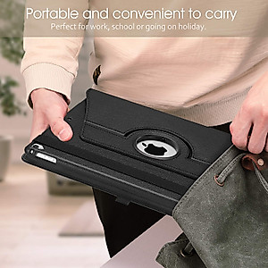 Fintie Rotating Case - 2017/2015 iPad Pro 12.9 inch (Old Model) 1st & 2nd Gen Case, 360 Degree Swiveling Stand Protective Back Cover, Supports Auto Wake/Sleep, Black