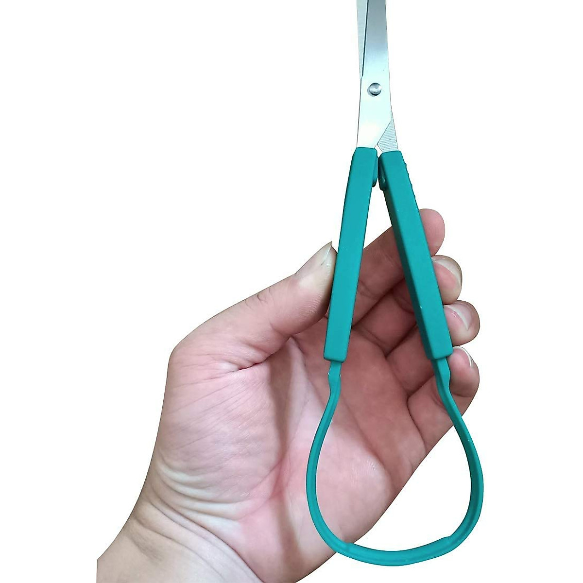 YITUAL 2 Pairs Large Left Hand Loop Scissors, Learning Scissor, Special Needs Friendly, Makes crafting easier, Educational Supplies for Developing Fine Motor Skills, 8 Inches, Green