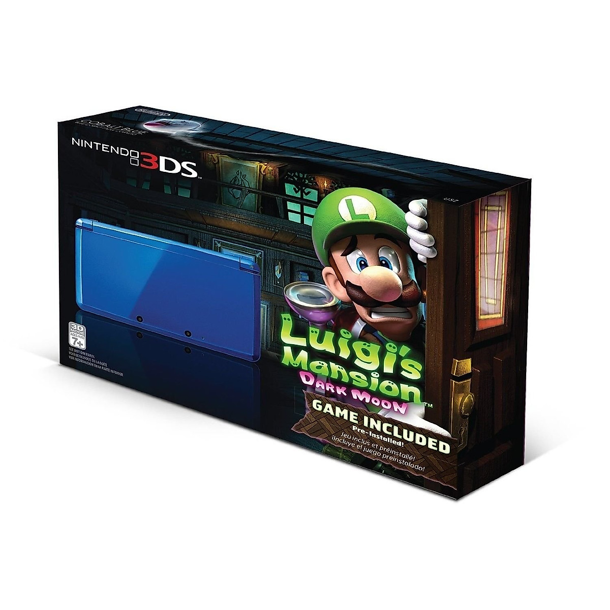 Cobalt Blue Nintendo 3DS System With Luigi's Mansion: Dark Moon Bundle