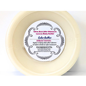 Just Whipped Haircare|Ultra Rich 24 Hr Luxury Body Butter-8 Oz.| Moisturizing| Free of Parabens, Sulfates, Silicones, Pthylates (Cedar Leather)