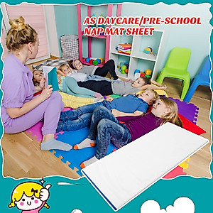 Lounsweer 10 Pcs Day Care Nap Mat Sheet Preschool/Daycare Rest Mat Cover Polyester Baby Sheet 24" x 52" Pillowcase Style Sheets for Boys Girls Classroom Nursery Kindergarten, White