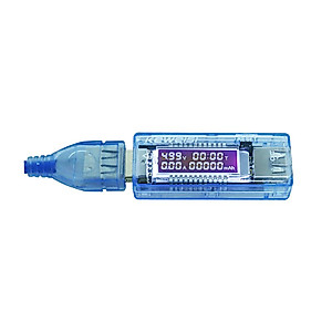 JESSINIE KWS-V20 USB Tester Voltmeter Ammeter Multimeter 3-9V 0-3A LCD Digital Display Power Battery Tester for Power Capacity Mobile Phone Charger with Blue Shell