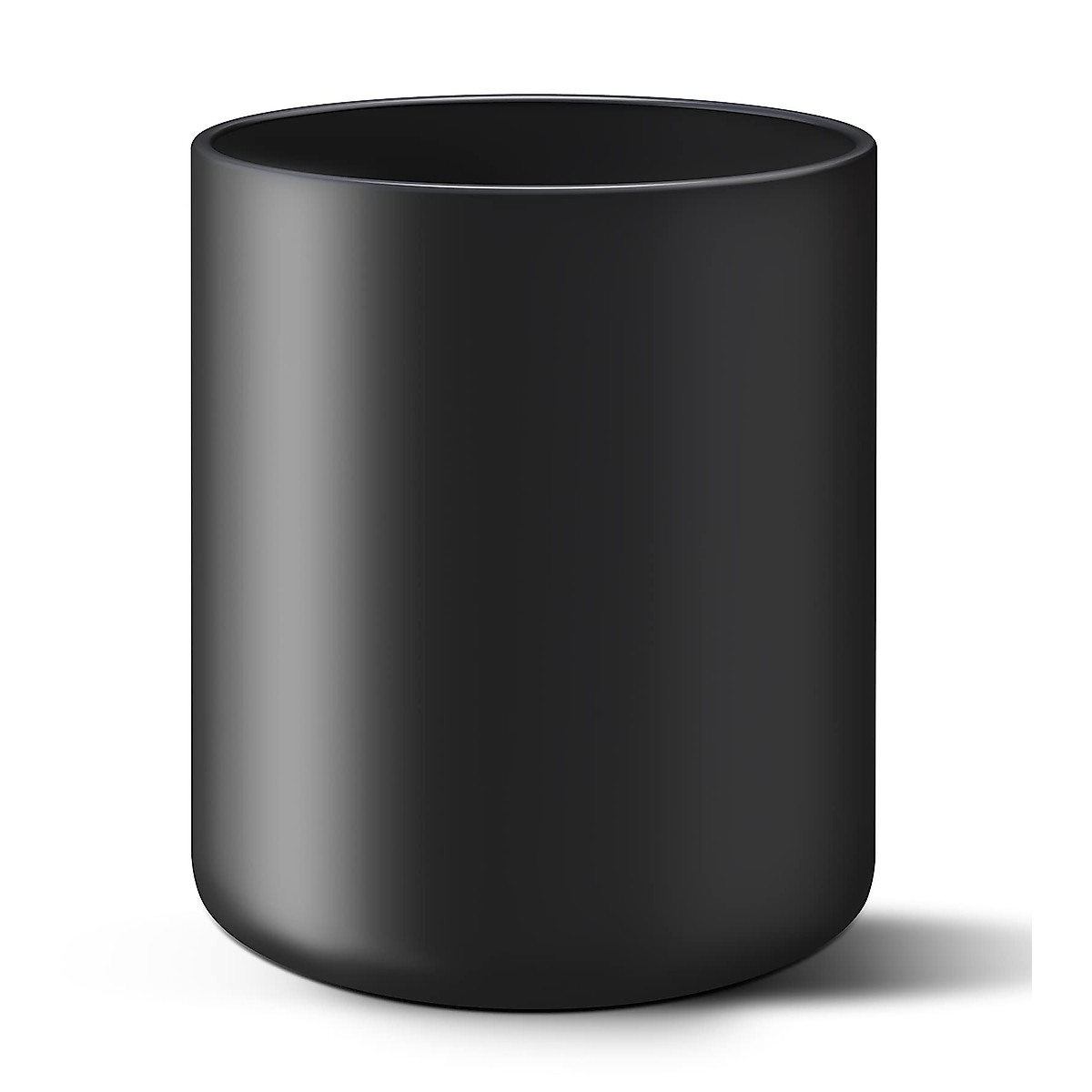 LATCHHOOK Matte Black Utensil Holder for Kitchen Counter, Ceramic Kitchen Utensils Holder for Countertop Easy to Clean, High 6.4” Modern Cooking Spatula Holder Crock for Home decor 4.5×6.4 In