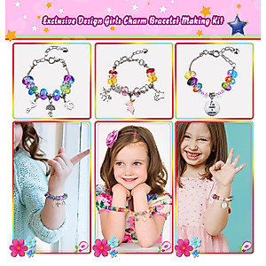 Girls Charm Bracelet Making Kit - 166 Pcs Unicorn Charms Bracelets Kits Kids Jewelry Supplies Make Set DIY Art Craft Set Creative Toys Birthday Gifts for Age 5 6 7 8 9 10 11 12 Year Old Girl Children