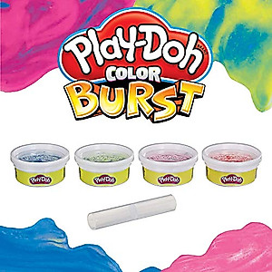 Play-Doh Color Burst Bright Pack of 4 Non-Toxic Colors, 2 Oz Cans
