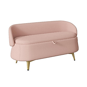 Loveseat Sofa Small Couch with Storage Space, 50" Sofa Couch 2 Seat Loveseat with Golden Metal Legs for Living Room/Bedroom/Lounge