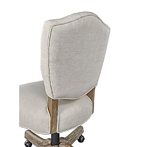 Linon Kelsey White Office Chair - Color:Natural Natural