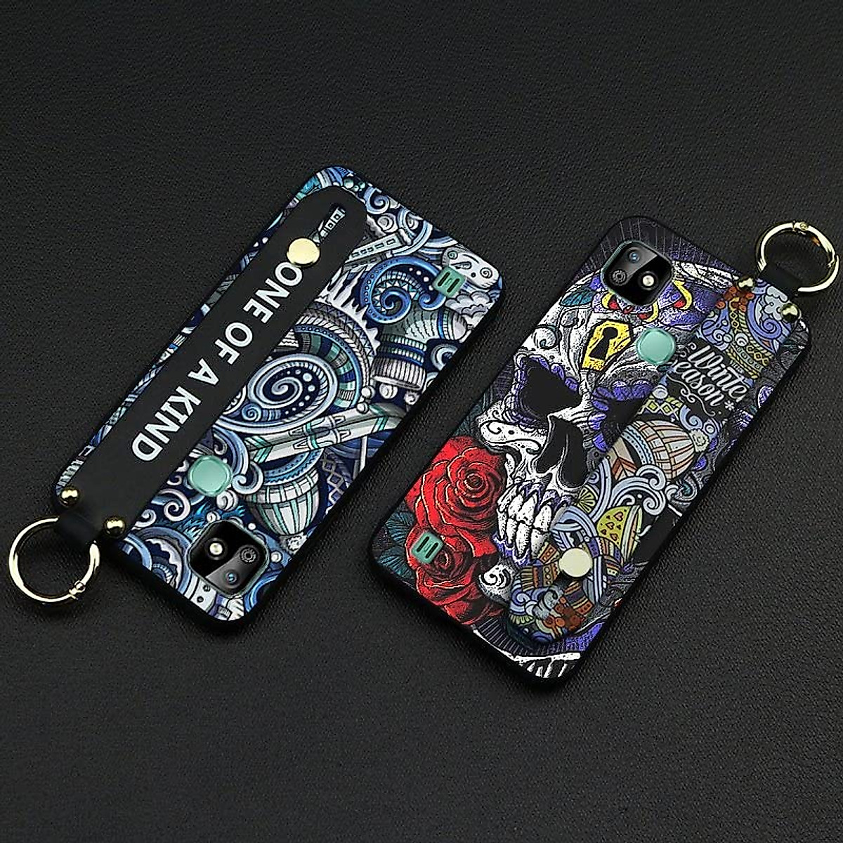Wrist Strap Cover Lulumi Phone Case for infinix X612/Smart HD 2021, Fashion Design Lanyard Original Back Cover Silicone for Woman Graffiti Waterproof Wristband Dirt-Resistant Cartoon, 5