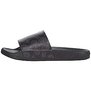 COACH Women's Udele Slide Charcoal/Black Mixed Material 8 M