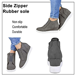 Athlefit Women's Wedge Sneakers Wedge Booties Size 9.5 Grey