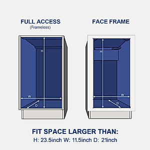 Thre'a Under Counter Kitchen Cabinet Pull-Out Trash Can with Stainless Steel Frame，28 Liter / 7.5 Gallon Sliding Pull Out Waste Bin Container，Used in The Kitchen Concealed Trash Can（Single Barrel）