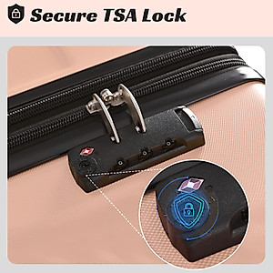 Merax Suitcases With Wheels Lightweight Carry-On Luggage, TSA Lock and Reinforced Corners, 24 Inch Checked-Medium Suitcases (Pink) …