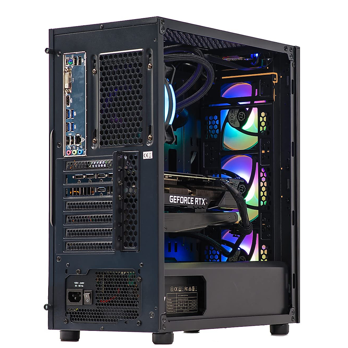 Velztorm Archux Gaming and Entertainment Desktop PC (AMD Ryzen 7 3700X 8-Core, 16GB RAM, 1TB PCIe SSD + 3TB HDD (3.5), RTX 3060, 4xUSB 3.1, 1xUSB 3.0, 2xHDMI, Win 10 Home), black