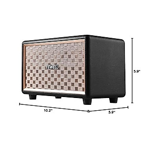 Home Speaker with Premium Audio | Rich Bass, Rotary Dial for Volume Control | Toggle Switch, Wireless Bluetooth & 3.5mm Aux Input for Turntable | Record Player, AC Powered (Upgraded Version)