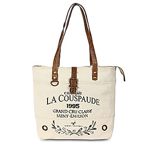 Leather upcycled canvas Crossbody bag for women and men upcycled canvas shoulder bag tote boho handbag by KPL