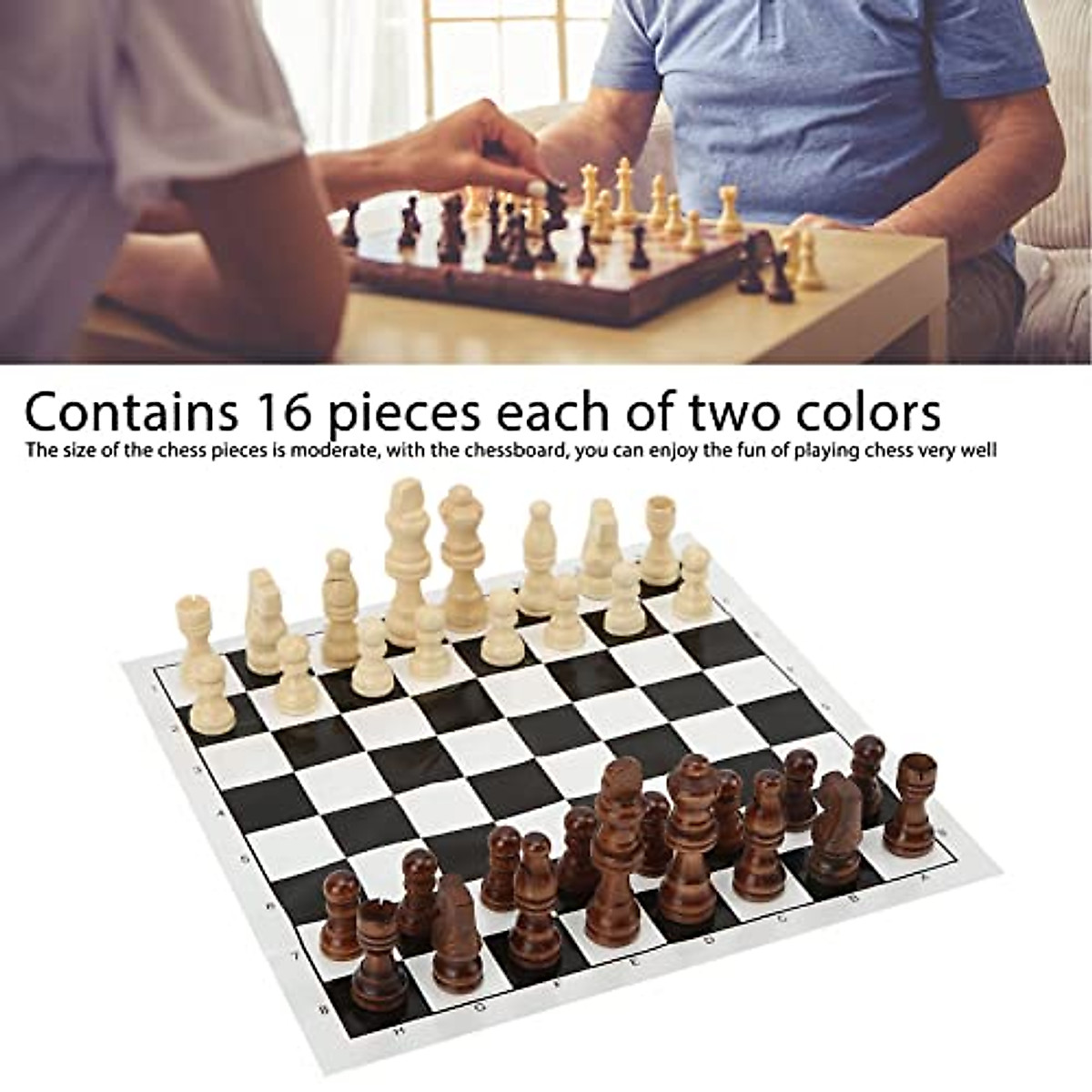 Chess Set,Chess Set with Foldable Board and Weighted Pieces,2 in 1 Travel Board Games for Kids and Adults, Folding Roll up Chess Game Sets,Packs and Travels Easy