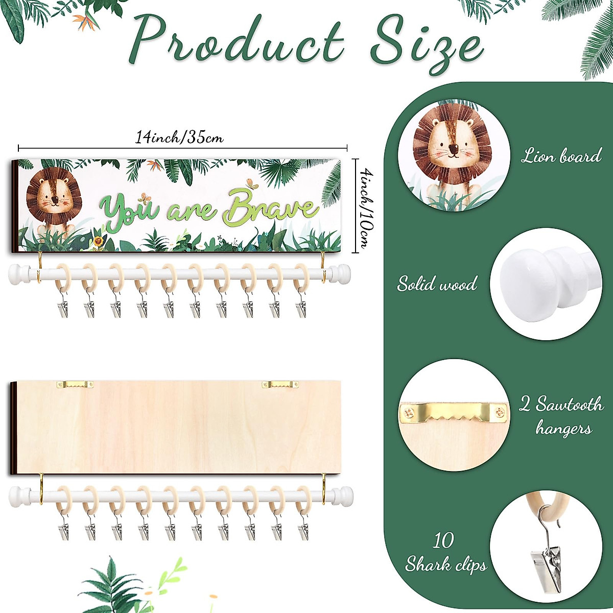 POVETIRE Pacifier Clip Holder Baby Bibs Organizer, Neutral Baby Bandana Drool Bibs Holder - Baby Burp Cloths Organizer Storage Hanging Wall Decor for Nursery Newborn Infant Girls and Boys Room