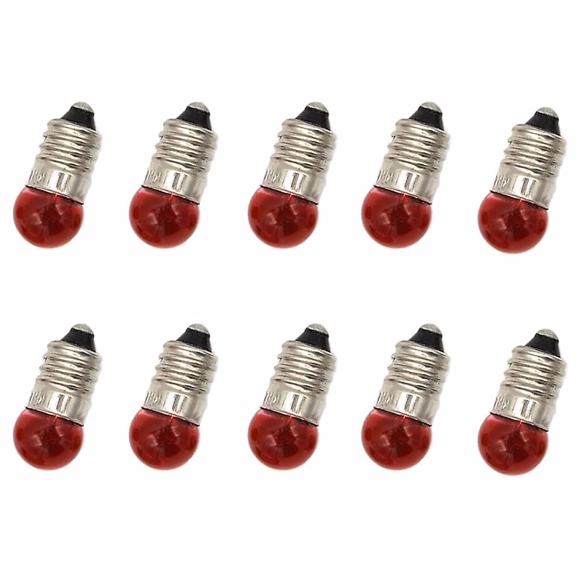 Generic Red E10 Miniature Screw Base Light Bulbs 2.5V Flashlight Lamp Mini Light Bulbs 2.5 Volts (10), White