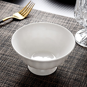 DOERDO Ceramic Footed Bowl Decorative Fruit Holder Dessert Display Stand for Kitchen Counter Centerpiece Table Decor, 6.3"x3.3"