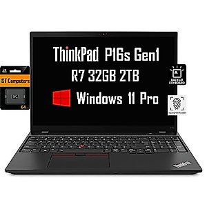 Lenovo ThinkPad P16s 16" WUXGA (AMD Ryzen 7 PRO 6850U, 32GB RAM, 2TB SSD, Radeon 680M Graphics) Workstation Business Laptop, Backlit, Fingerprint, Webcam, IST SD Card, 3-Yr WRT, Win 11 Pro