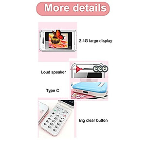 N509 Portable Flip Phone for Seniors, 2.4in Screen 2G Unlocked Flip Phone, Dual SIM Card, SOS Function, Music and Video Player, Pocketsize Flip Phone 6800mAh Battery (US Plug)