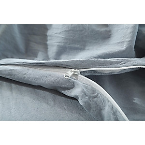 F.Y.Dreams 100% Washed Cotton Duvet Cover for Weighted Blanket 48x72 inches with 8 Ties, Zipper on Long Side/Light Blue/Just Duvet Cover