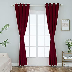 PLEASANT BOULEVARD | 100% Blackout Curtains [2 Panels] Elegant Thermal Insulated Drapes for Bedroom, Living Room, Large Window | Grommet Style (52 x 84in, Red)