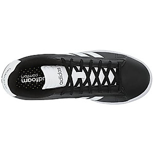 adidas Men's Grand Court Alpha Tennis Shoe, Core Black/White/Iron Metallic, 12