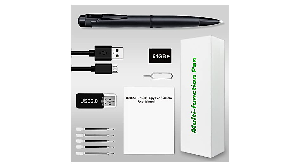 XISRU 64GB Spy Camera Pen - Full HD Hidden Security