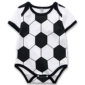 FANCYBABY Baby Toddler Referee Baseball Romper Shirt Outfit (3 - 6 Months, Soccer II)