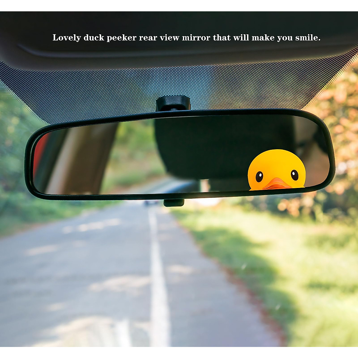 LUAATT Duck Peeker Rear View Mirror/Windshield Decal,2 Pcs Cute Duck Car Mirror Sticker Vinyl Truck Window Sticker