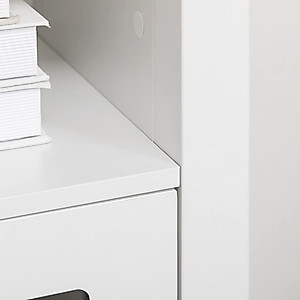 HOMCOM Buffet Cabinet, Kitchen Storage Cabinet, Sideboard with Double Glass Doors for Living Room, White