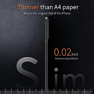 Dataroad iPhone 14 Pro Max 6.7" Slim Case - 0.2mm Thin, Matte Finish, Anti-Fingerprint, Anti-Yellowing, Translucent Black