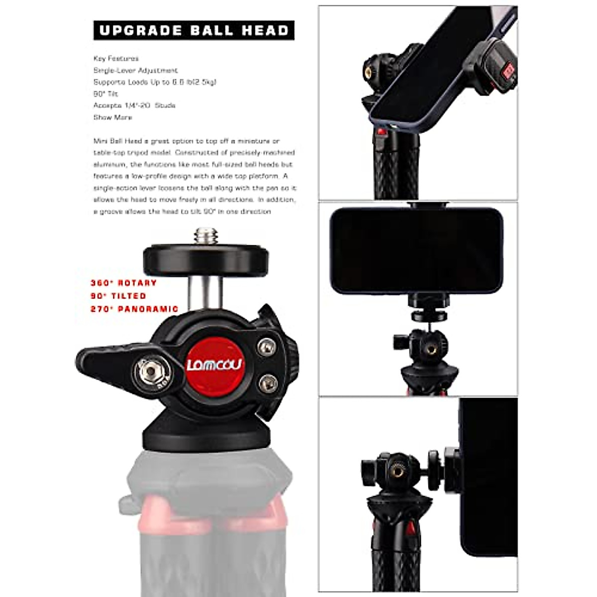 Lammcou Camera Tripod Flexible Mini Small Travel Lightweight Bendy Selfie Gorrila Tripod for DSLR Camera Vlogging Video Camera Action Camcorder Webcam Projector Ring Light Accessory Trípode